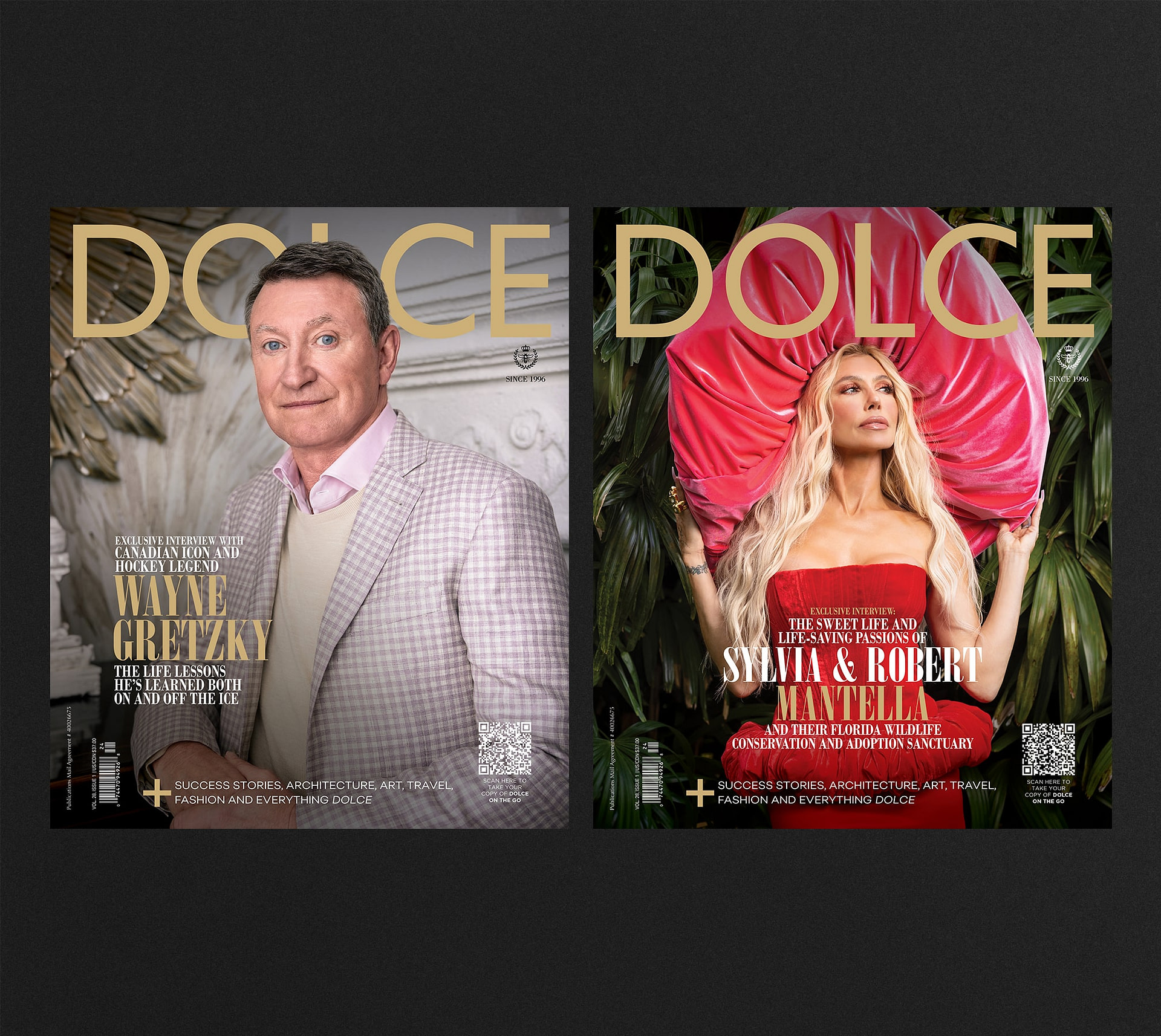 Wayne Gretzky And Sylvia Mantella Featured On Dolce Magazine Dual Cover ...